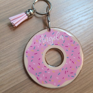 PERSONALIZED DONUT KEYCHAIN | Donut | Keychain | Gift for Her | Donut ...