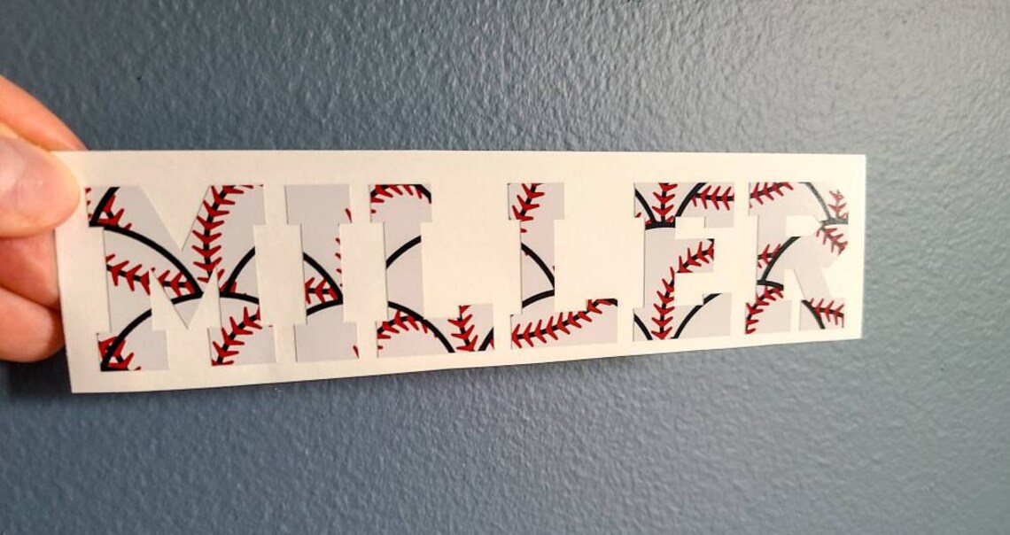 BASEBALL PATTERN NAME Decal Baseball Sticker Baseball Name - Etsy