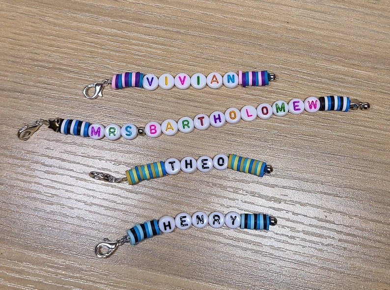 Custom Beaded Name Keychain | Custom Keychain | Beaded Keychain ...