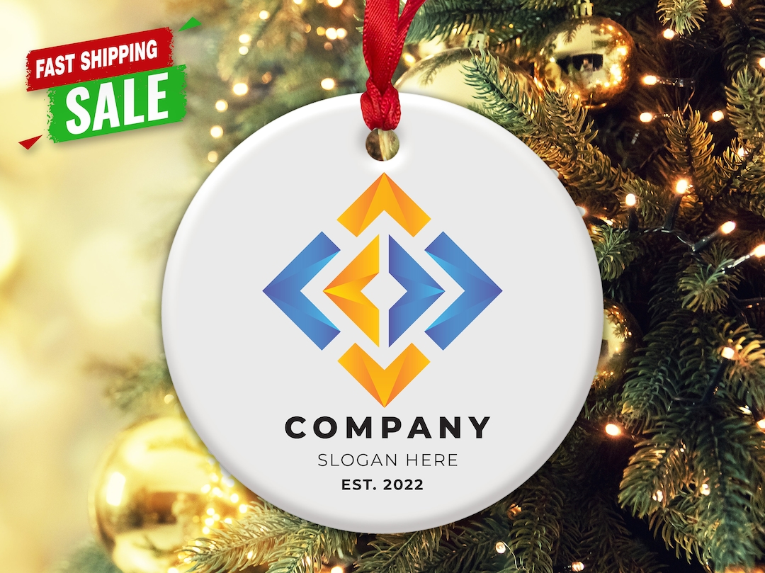Personalized Business Logo Ornament, Coworkers Christmas Gift, Custom ...
