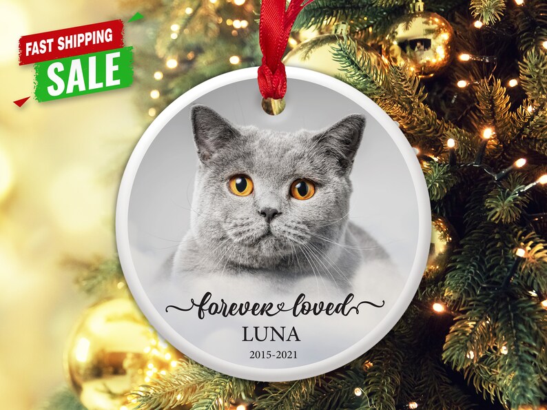 Personalized Photo Cat Memorial Ornament Pet Memorial - Etsy