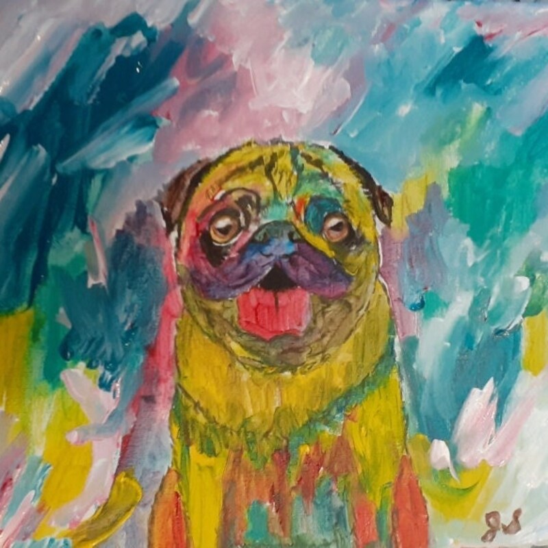 Pug Painting - Etsy