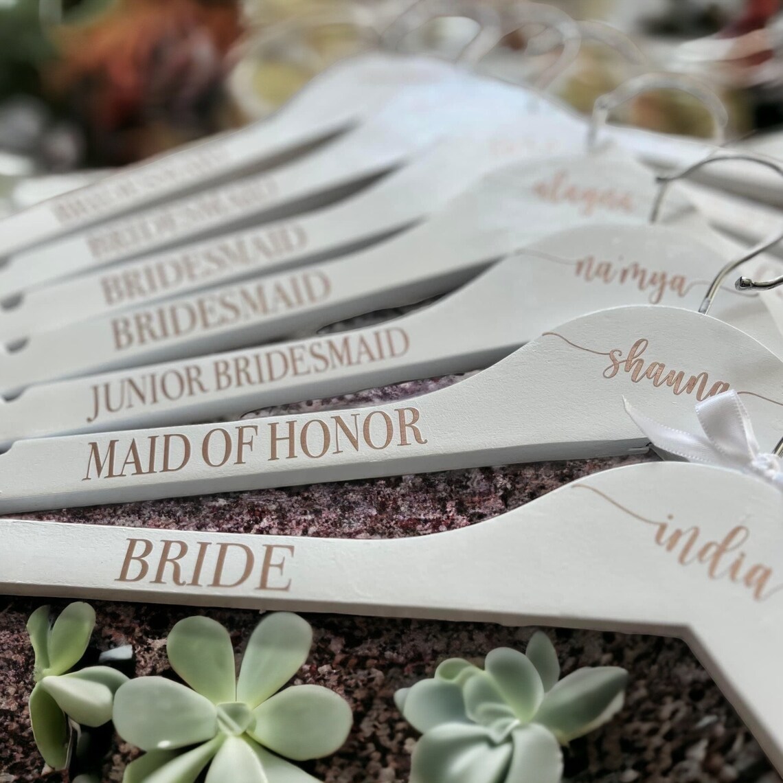 Custom Wooden Hangers, Bridal Accessories, Bride Gifts, Bridal Party ...