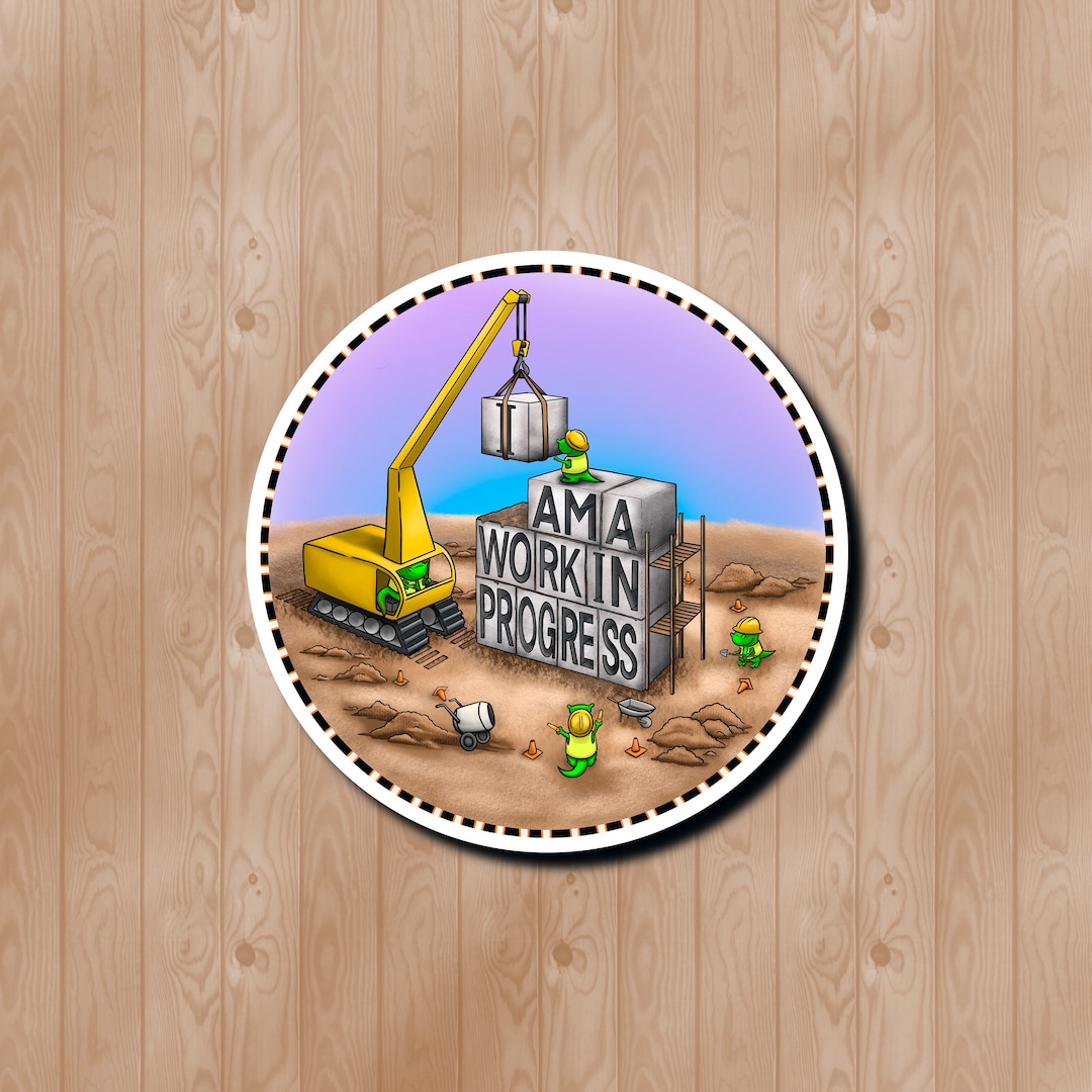 Work in Progress Sticker (WATERPROOF) - Etsy