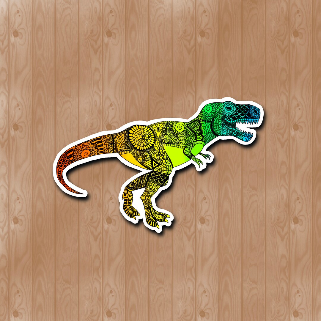 T-rex Rainbow Sticker WATERPROOF - Etsy UK
