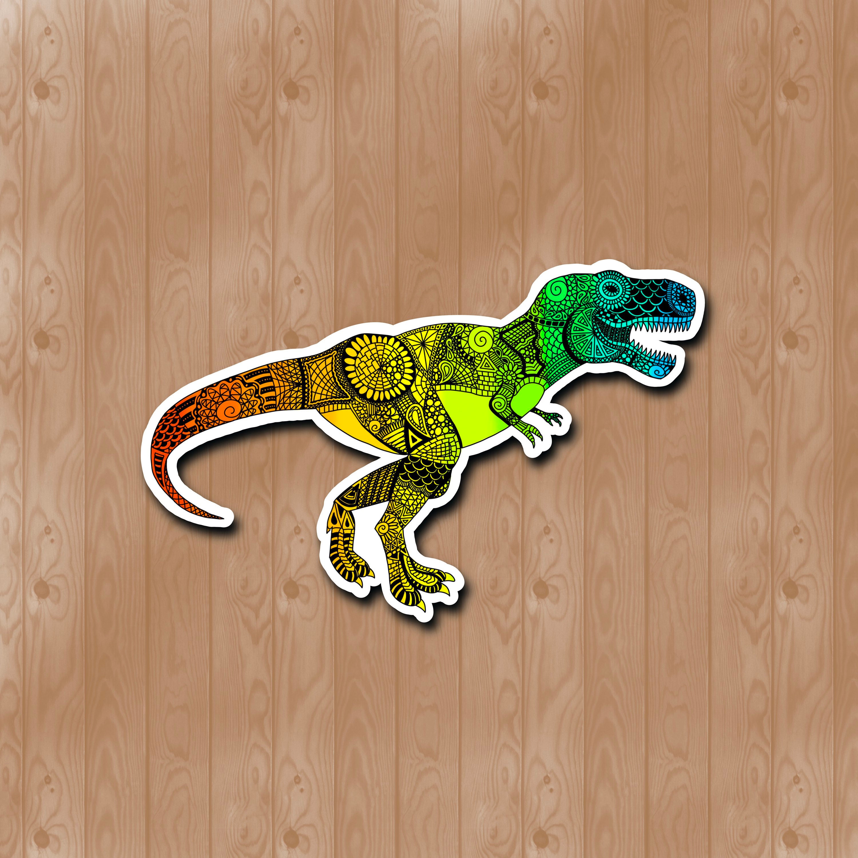 T-rex Rainbow Sticker WATERPROOF - Etsy UK