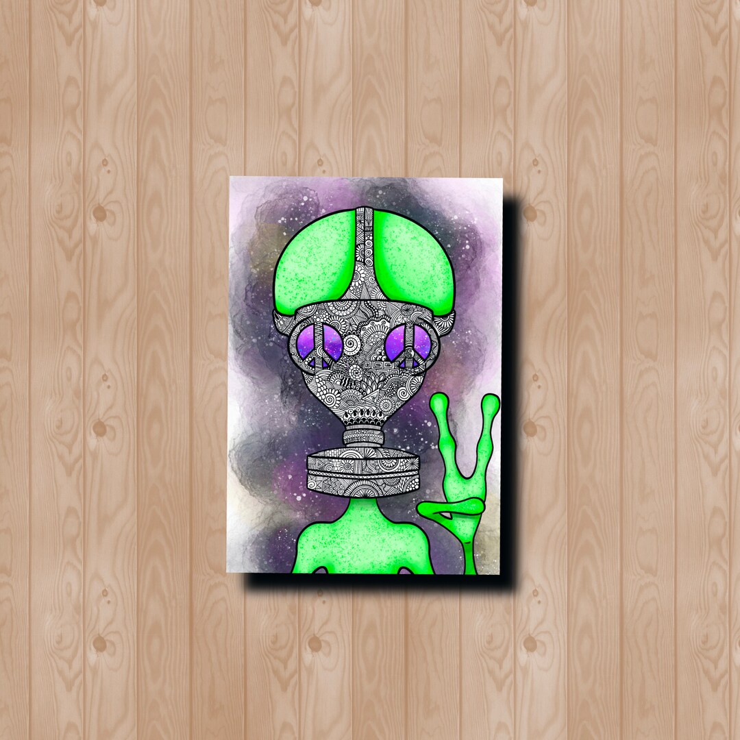 Alien Art Print - Etsy
