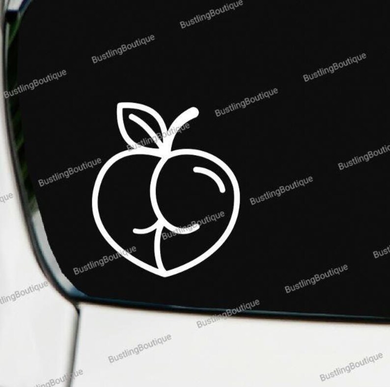 Peach Booty Decal, Booty Decal, Car Decal, Laptop Decal, Free Shipping ...