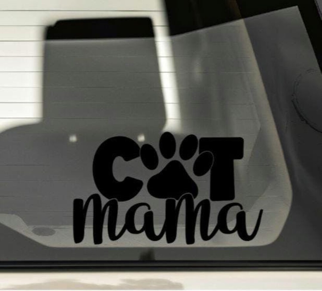 Cat Mama Car Decal, Cat Mom, Cat Mom Decal, Cat Decal, Car Decal ...