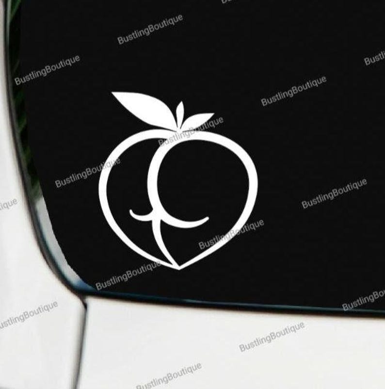 Peach Booty Decal, Booty Decal, Car Decal, Laptop Decal, Free Shipping ...