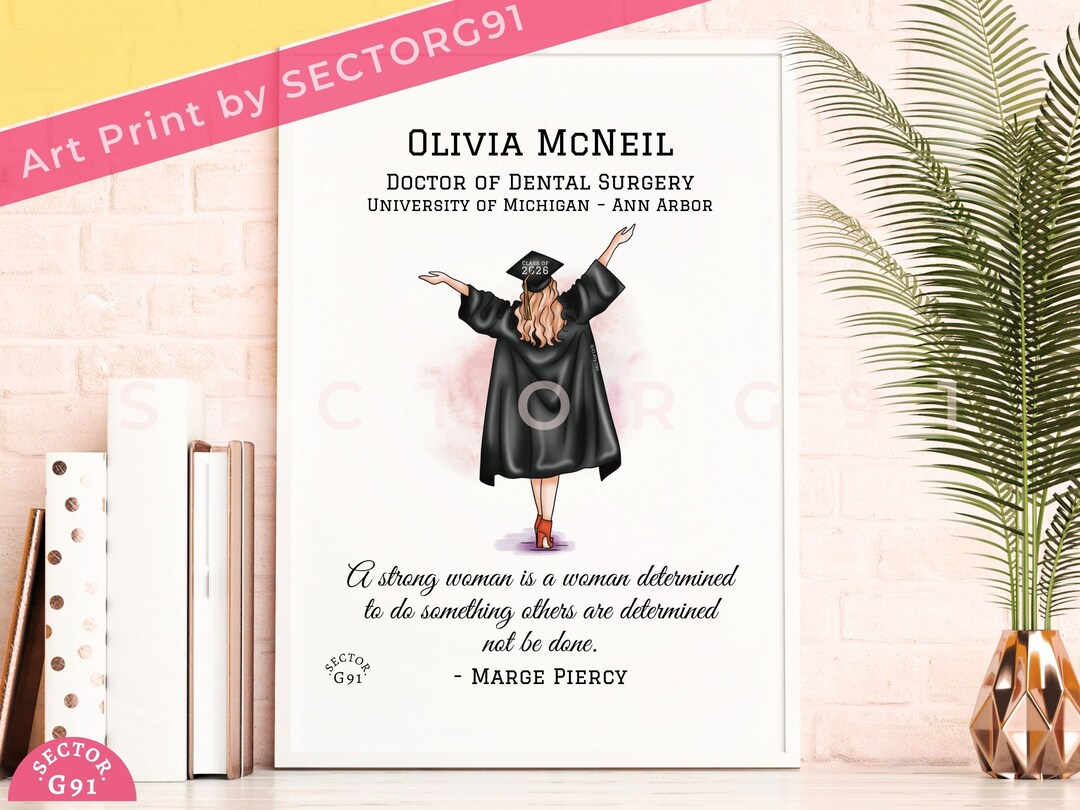 Grad Girl Graduation Girl Fashion Sketch Customized Illustration Best ...