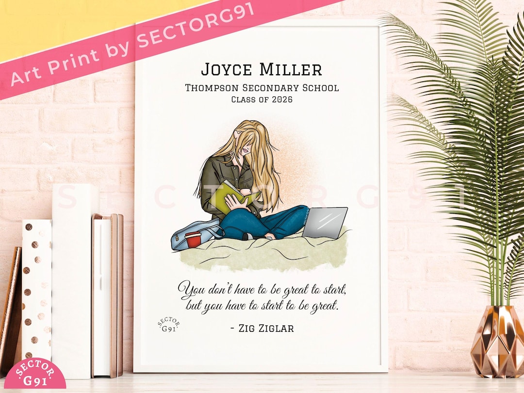 College Student Girl Graduation Girl Fashion Sketch Customized Graduate ...
