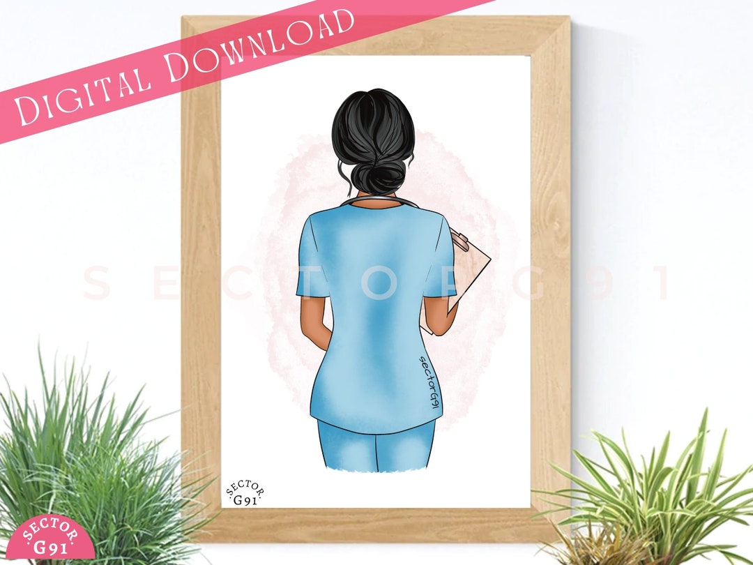 Nurse Medical Doctor Illustration Best Nurse Wall Art Print Registered ...