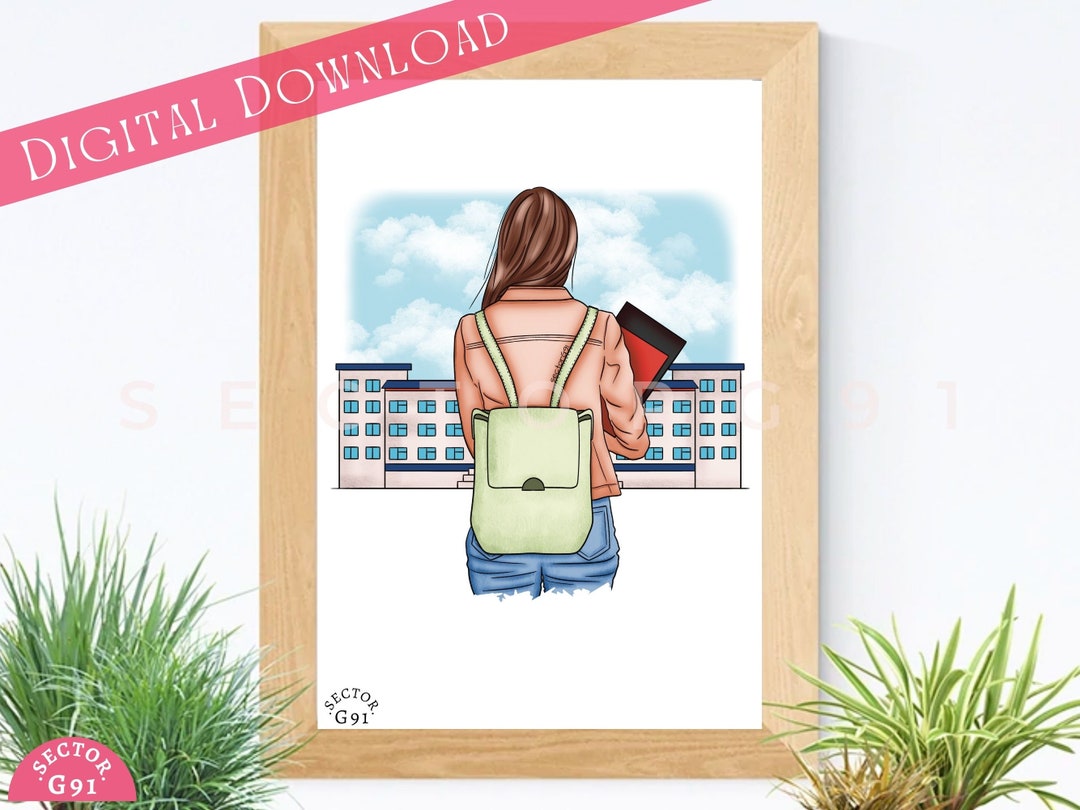 First Year College Student Fashion Illustration University Girl ...