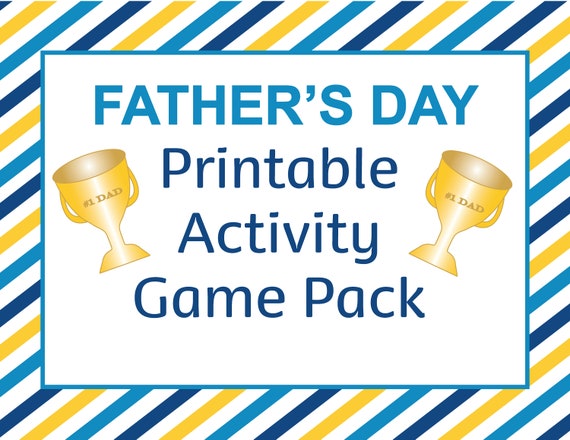 Father's Day Printable Activity Game Pack | Etsy