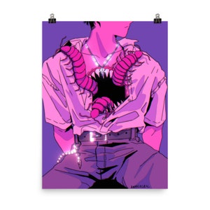 Anime Art Creepy Retro Poster for Bedroom, Office, Gaming Halloween - Etsy