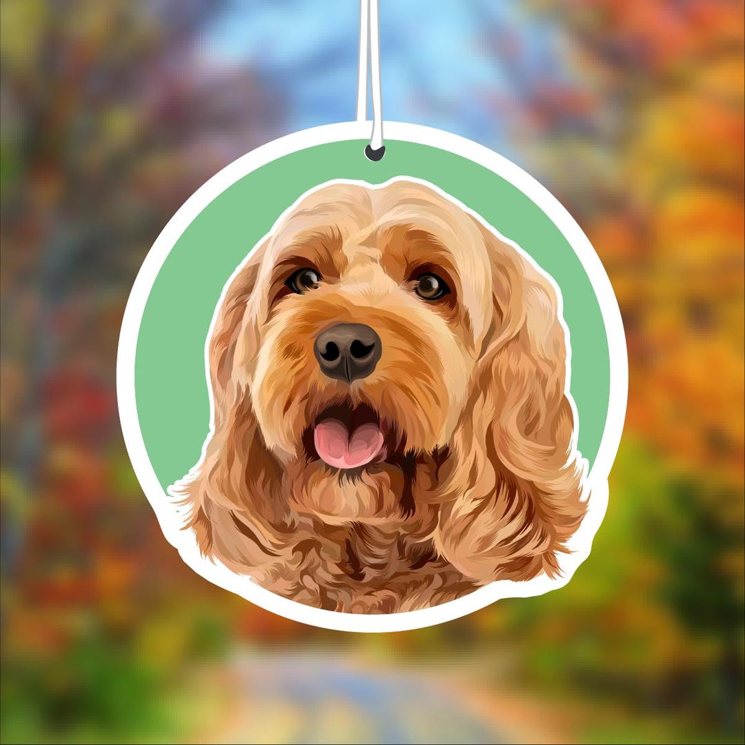 Cockapoo Dog Car Air Freshener, Rear View Mirror Accessory, Cute ...