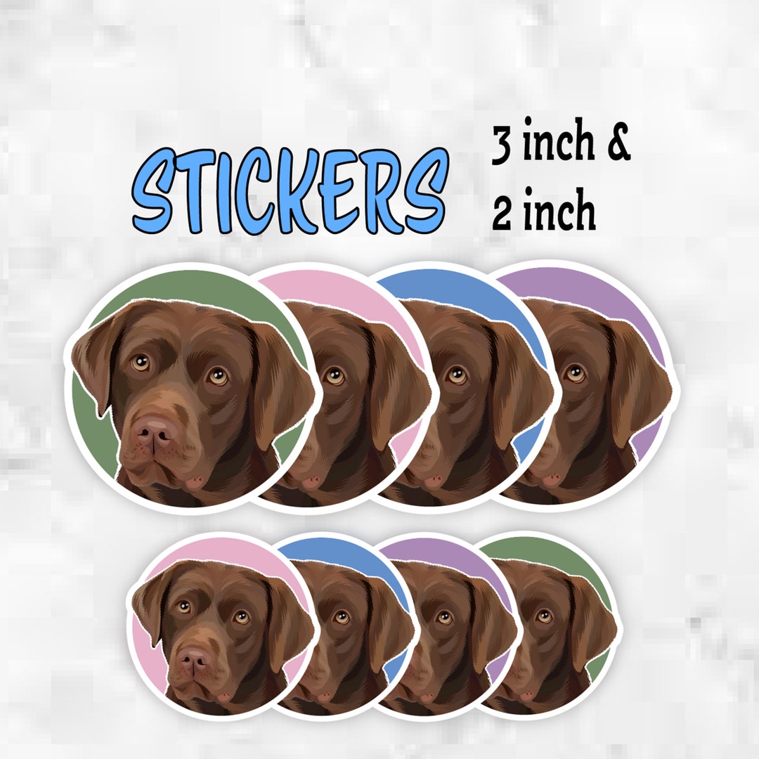 Chocolate Lab Dog Sticker, Cute Sticker for Dog Lover, Animal Sticker ...