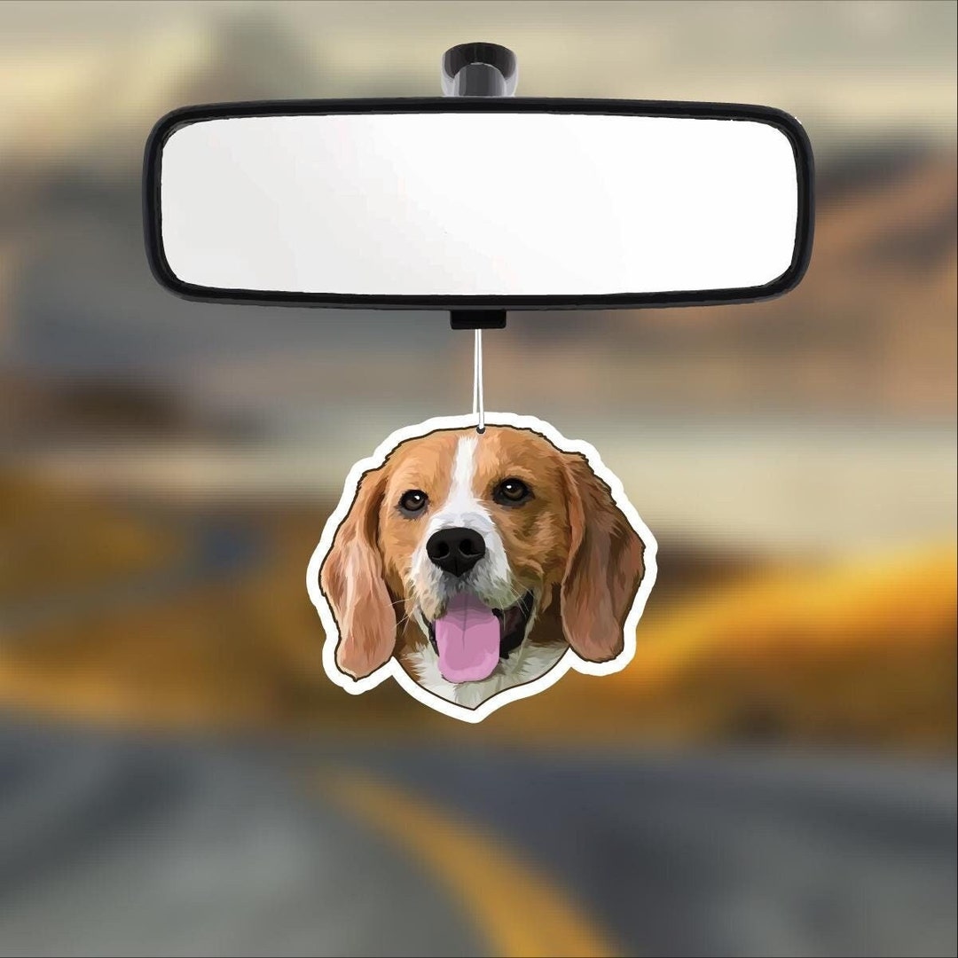 Beagle Dog Car Air Freshener, Rear View Mirror Accessory, Cute Hanging ...
