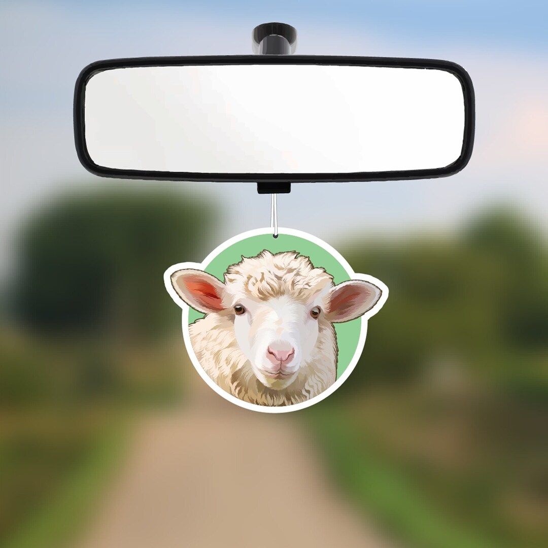 Sheep Car Air Freshener, Rear View Mirror Accessory, Cute Hanging Car ...
