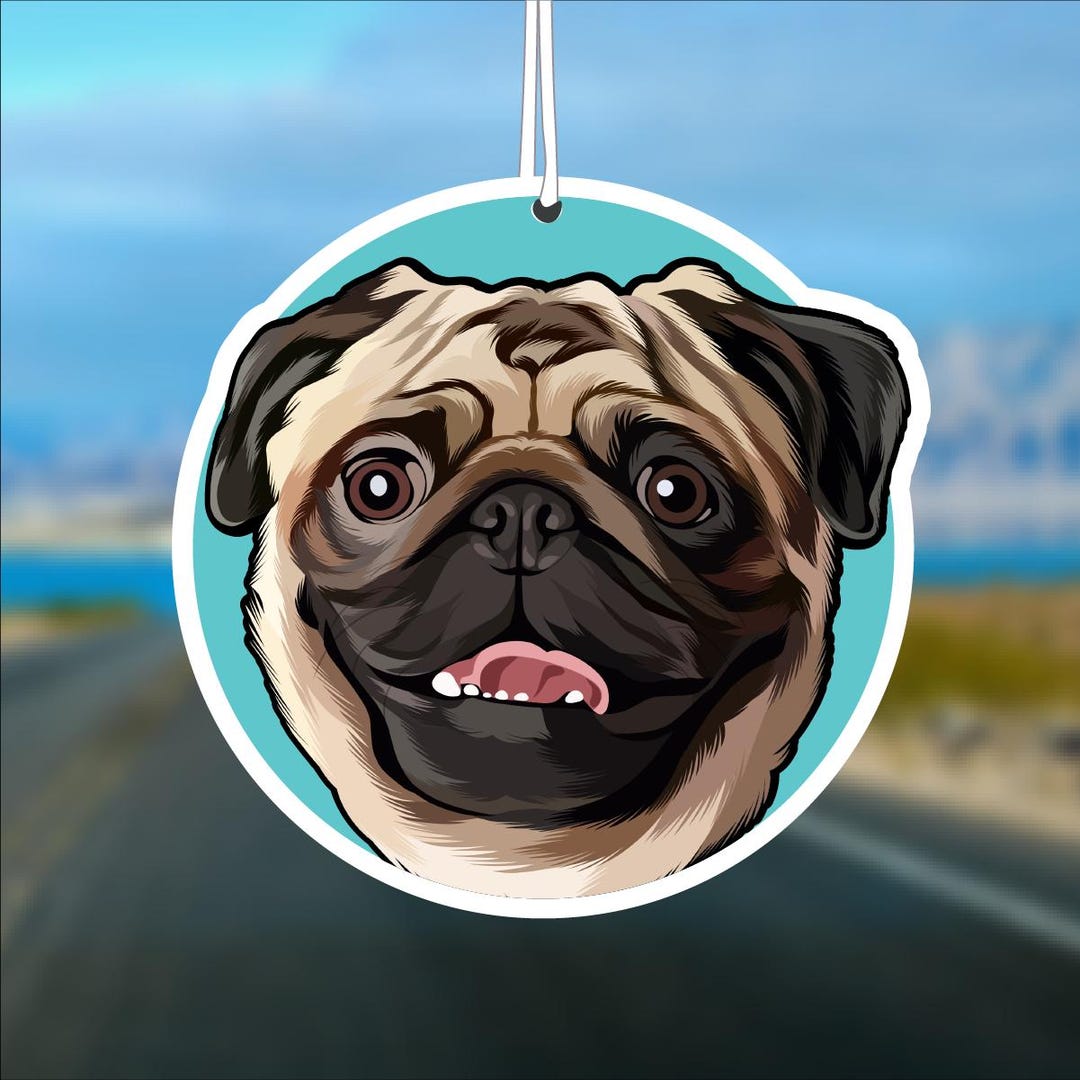 Pug Car Air Freshener, Fawn Pug Dog Lover Gift - Etsy Denmark