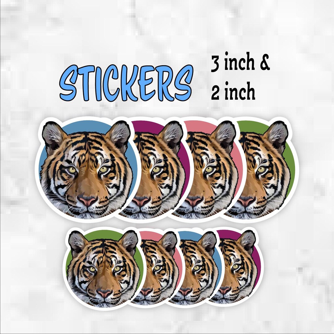Tiger Sticker, Cute Sticker for Tiger Lover, Animal Sticker for ...