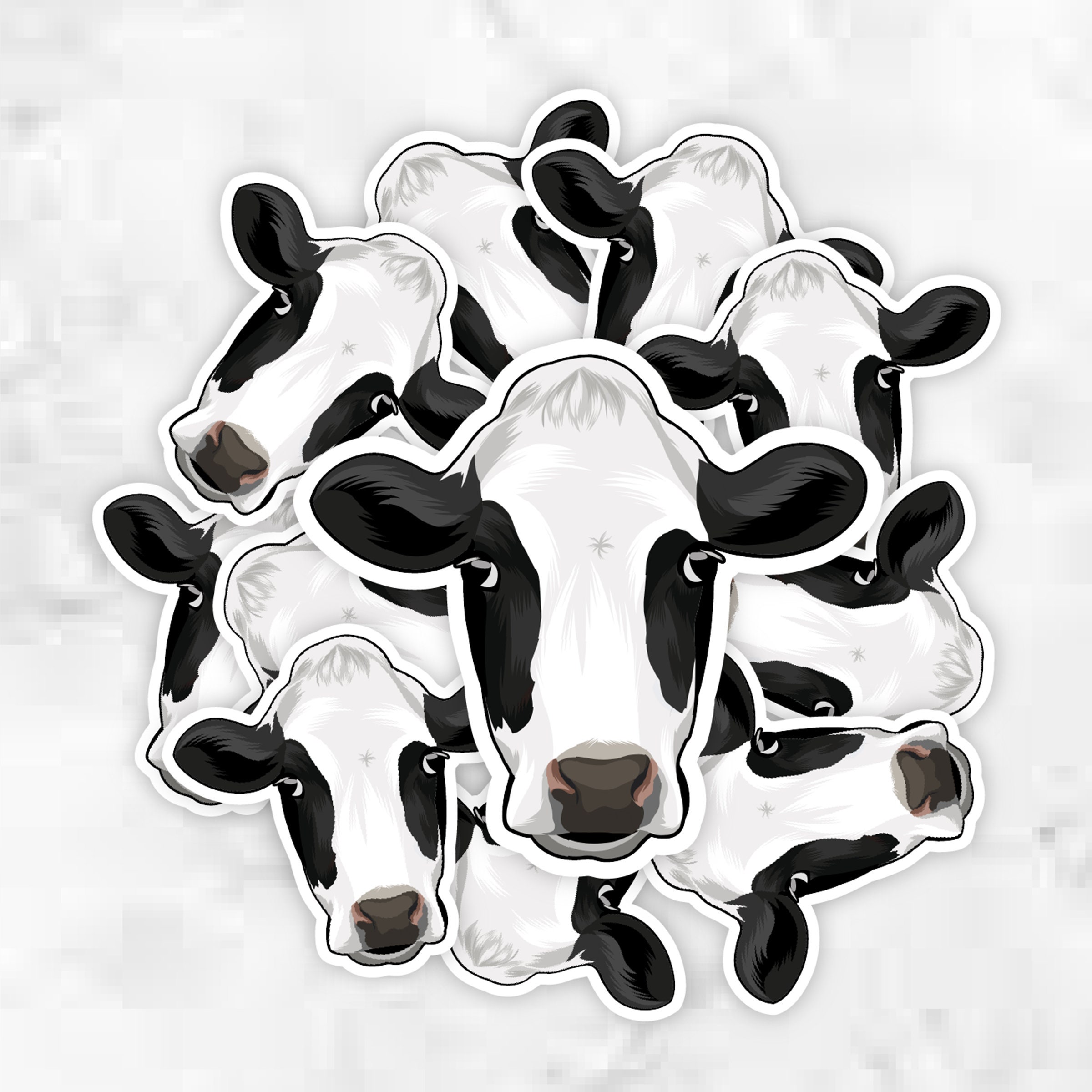 Dairy Cow Sticker Cute Sticker for Cow Lover Fun Cute - Etsy