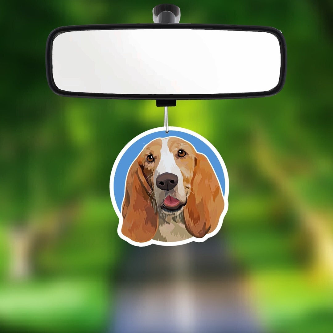Basset Hound Dog Car Air Freshener, Rear View Mirror Accessory, Cute ...