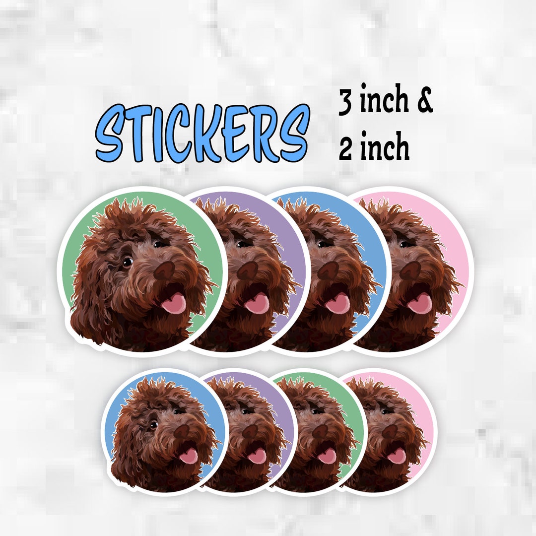 Labradoodle Sticker, Waterproof Vinyl Sticker for Dog Lovers, Chocolate ...
