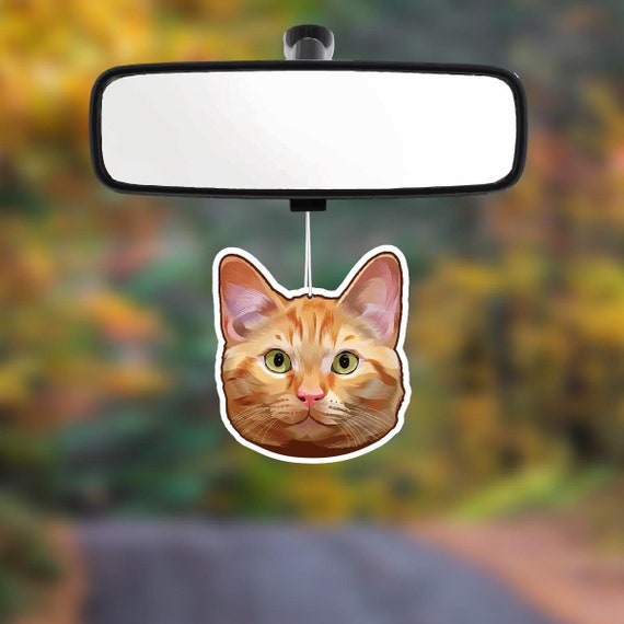 Cat Car Air Freshener Ginger Tabby Cat Rear View Mirror Accessory Cute Hanging Car Decor Gift for Cat Lover Car Charm for Her Etsy