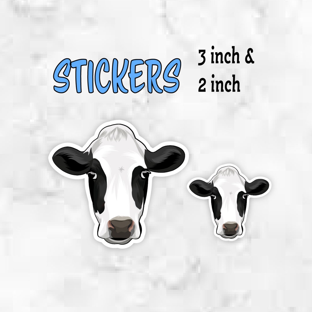 Dairy Cow Sticker, Cute Sticker for Cow Lover, Animal Sticker for ...
