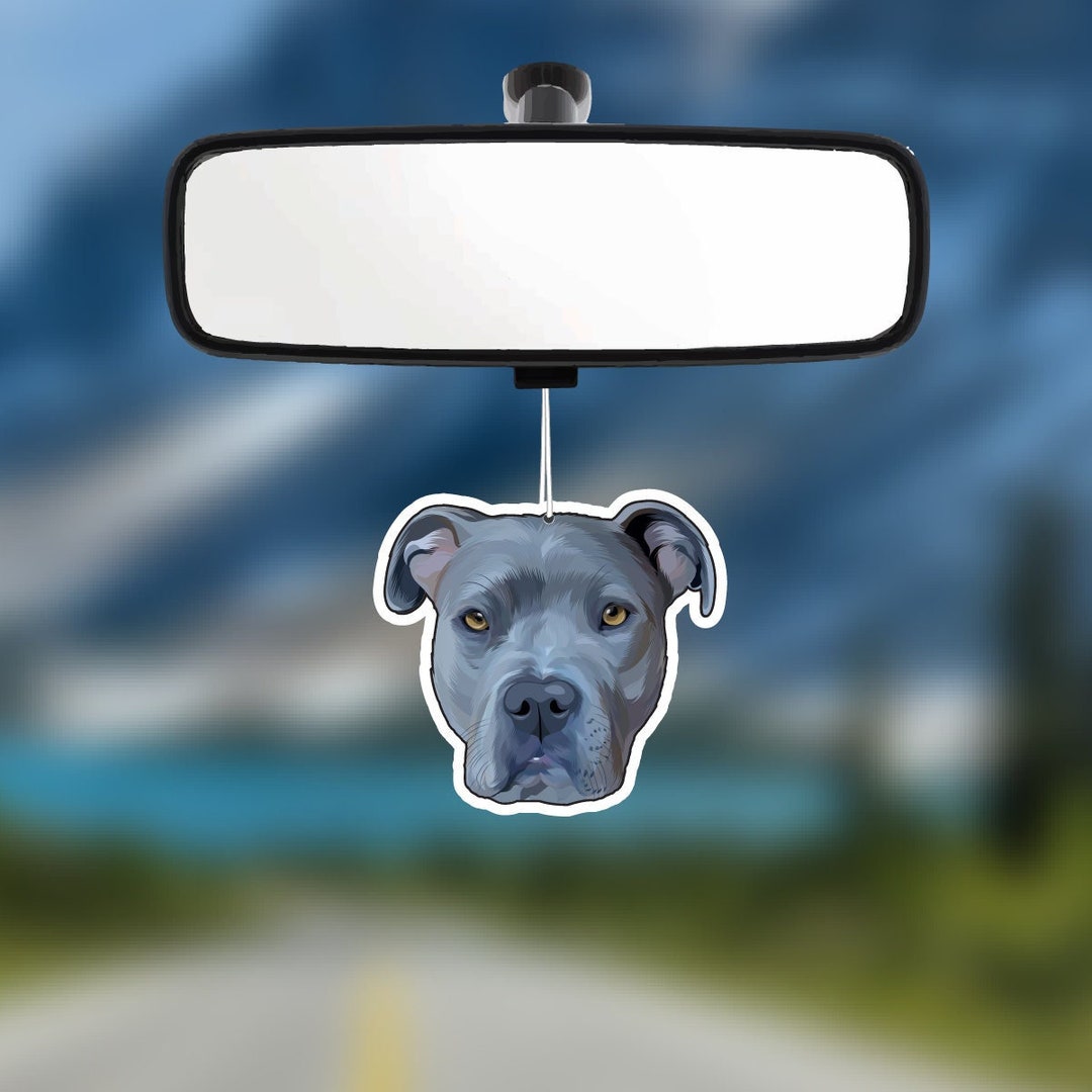 Pitbull Dog Car Air Freshener Blue Pitbull Rear View Mirror - Etsy