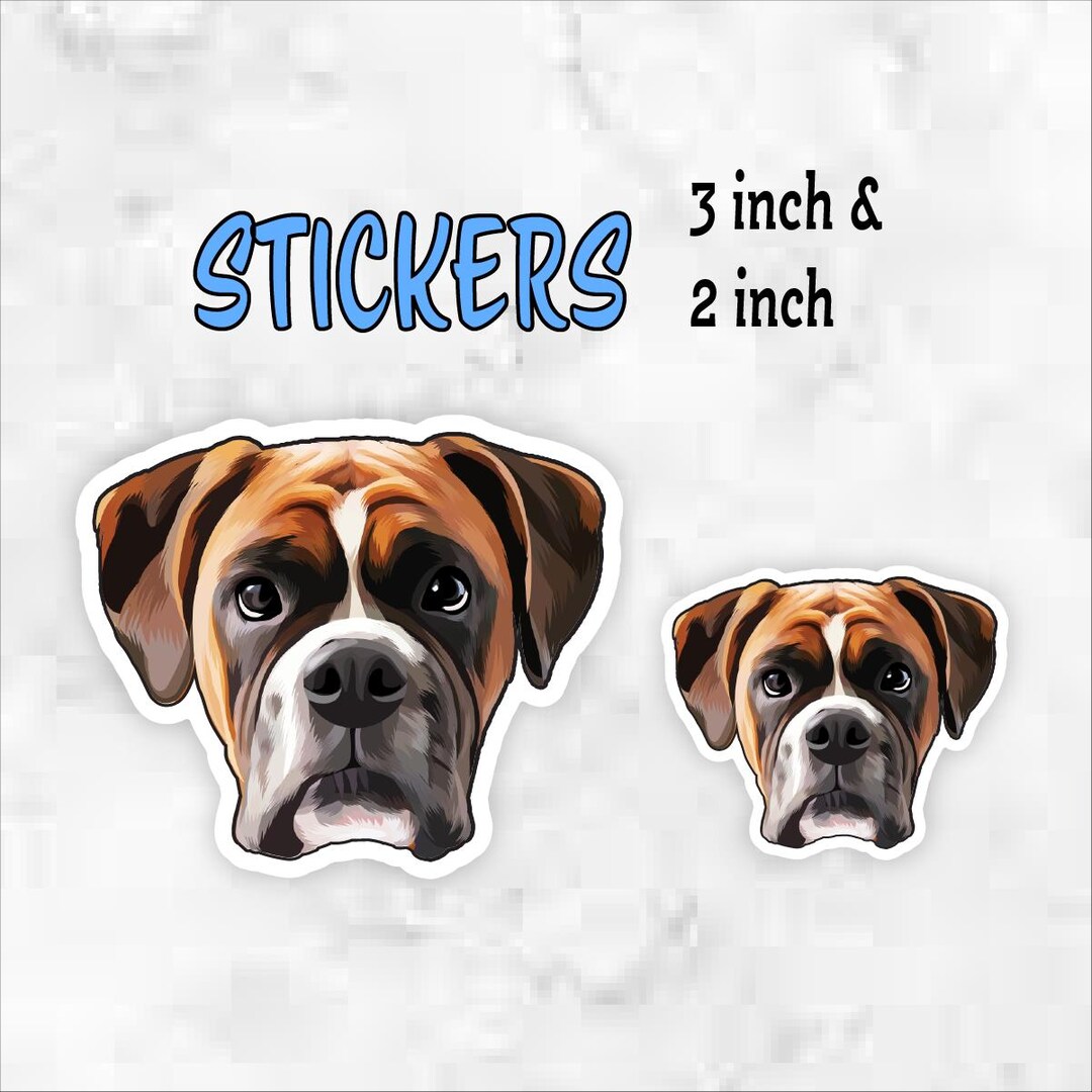 Boxer Dog Sticker, Cute Sticker for Dog Lover, Animal Sticker for ...