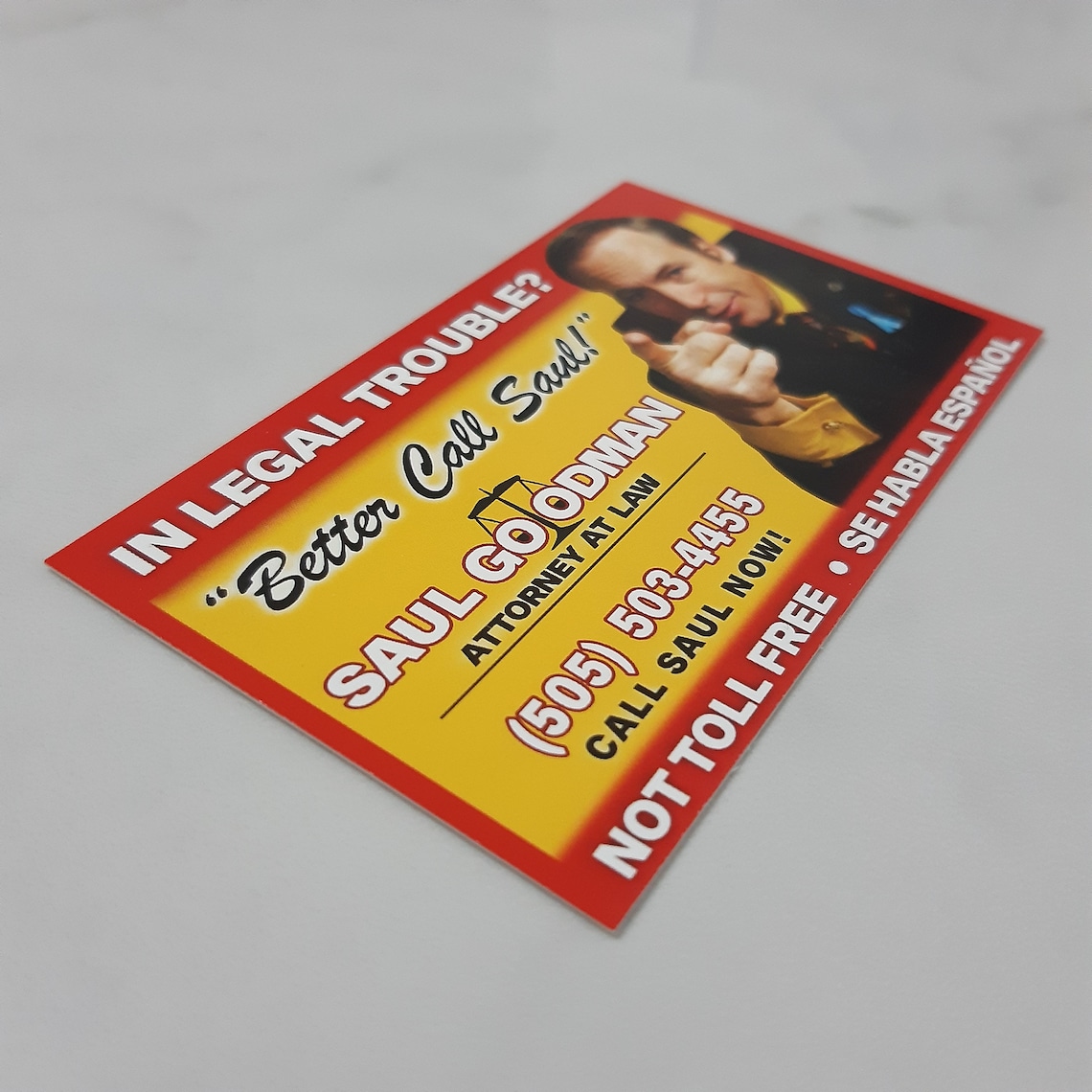 Better Call Saul Business Card Prop Saul Goodman Jimmy - Etsy