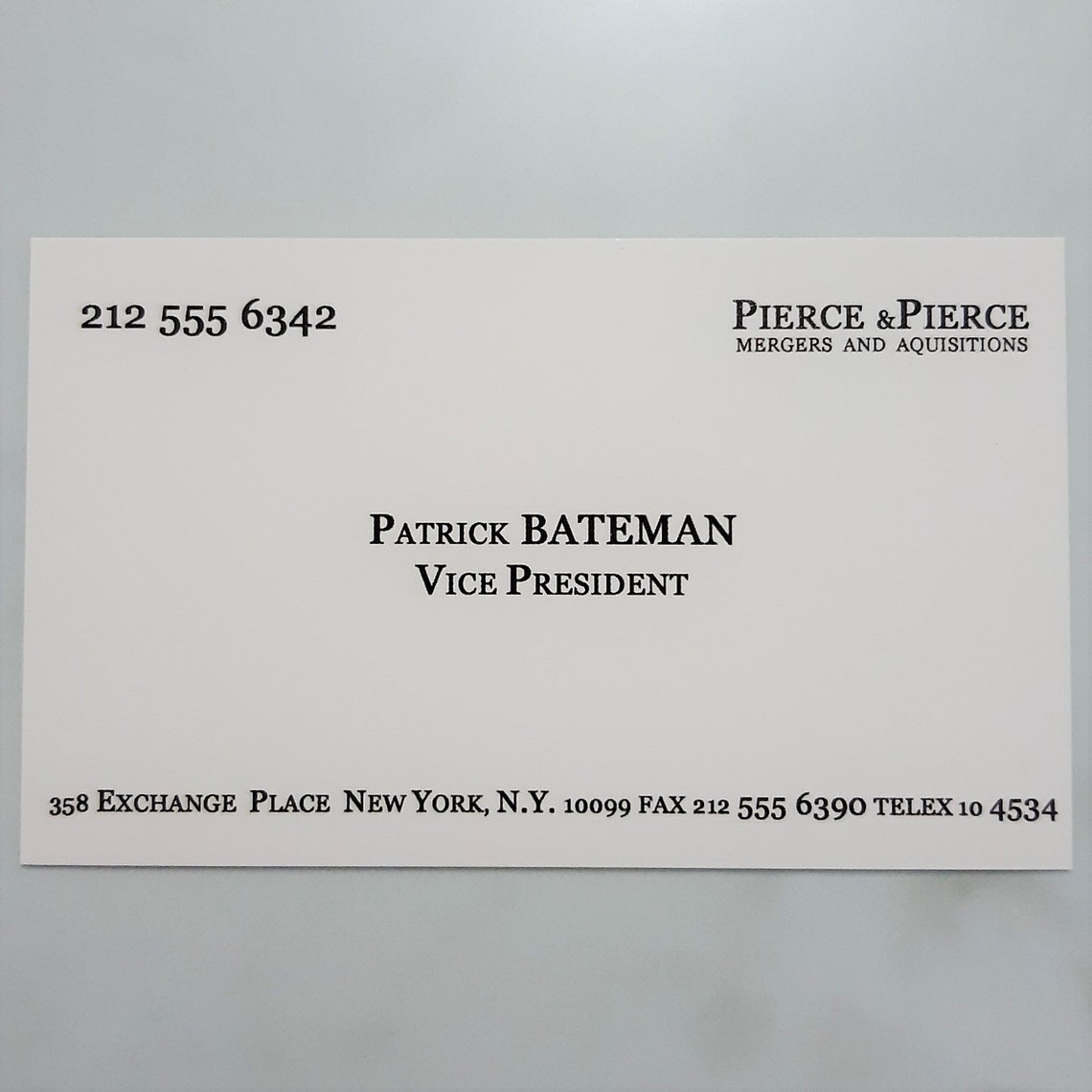 American Psycho Patrick Bateman DIGITAL DOWNLOAD PRINT Business Card ...