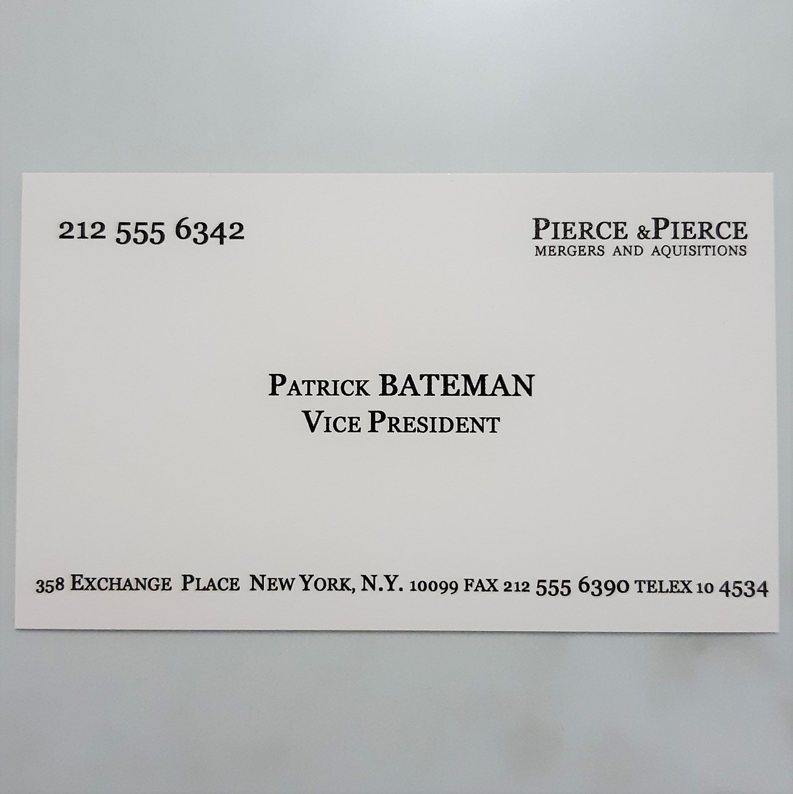 American Psycho Patrick Bateman Business Card - Christian Bale - Etsy