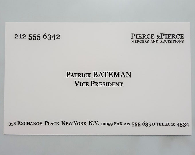 American Psycho Business Cards - Choose Patrick Bateman or Paul Allen ...