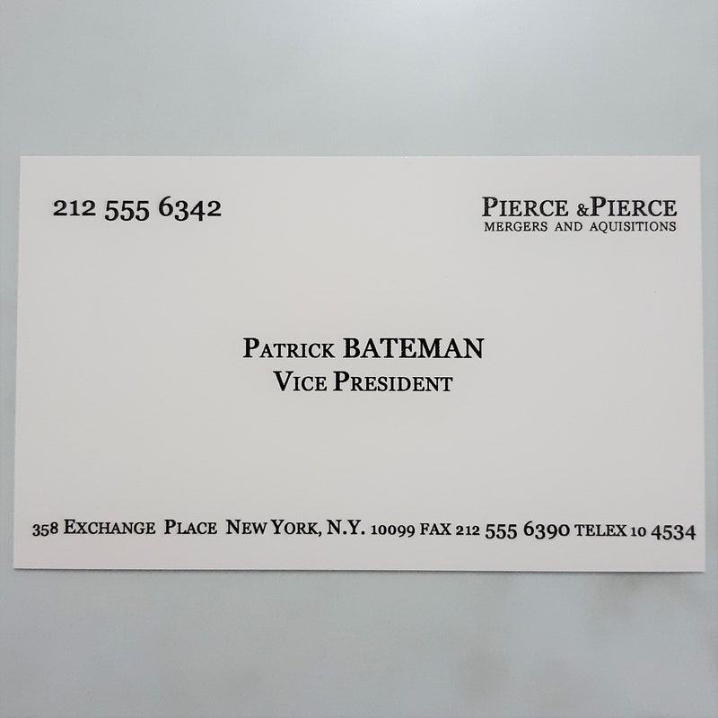 American Psycho Patrick Bateman Business Card - Etsy