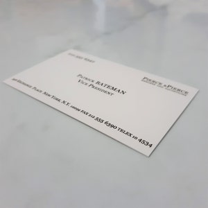American Psycho Patrick Bateman Business Card - Christian Bale - Etsy