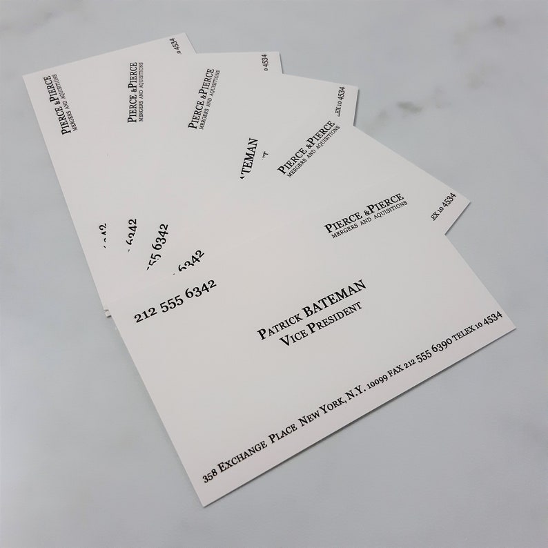 American Psycho Patrick Bateman Business Card - Christian Bale - Etsy