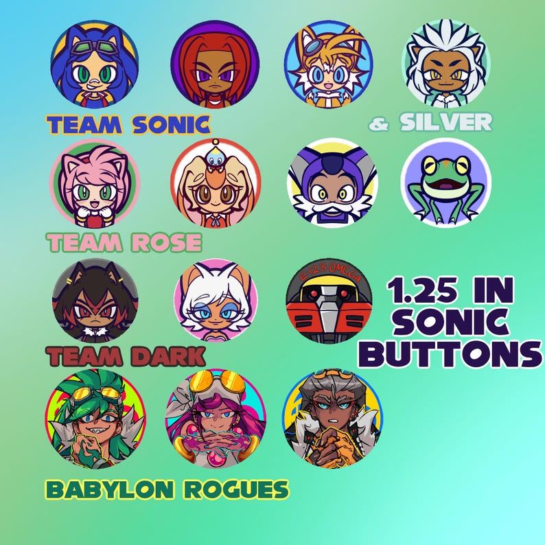 Sonic 1.25 Inch Button Pins / Badges [RESTOCKED] - Etsy