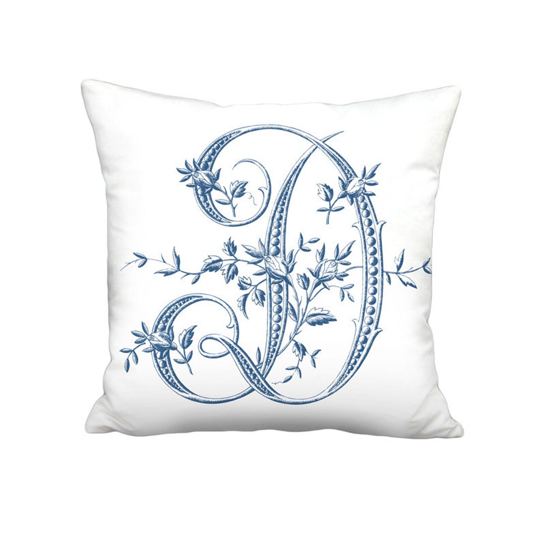 Monogram Initial D 12x12 Inch READY TO SHIP Small Pillow - Etsy