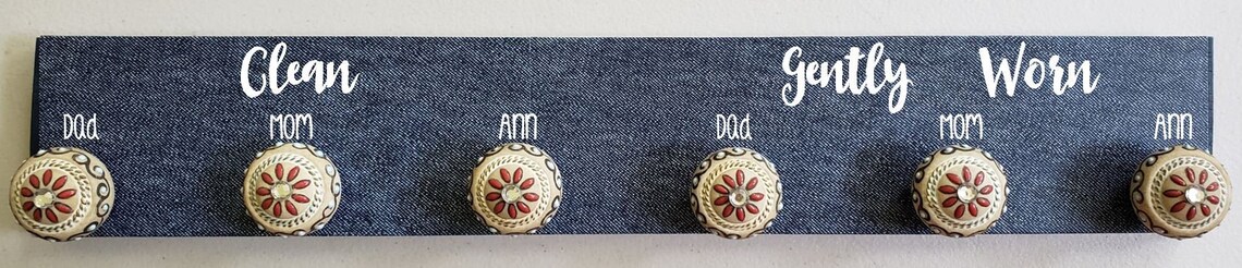 Face Mask Hanger/holder Hangup - Denim + Flowers - Etsy