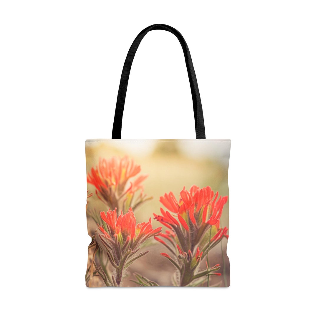 Indian Paintbrush Tote Bag, Wildflower Market Tote, Craft Tote, Project ...