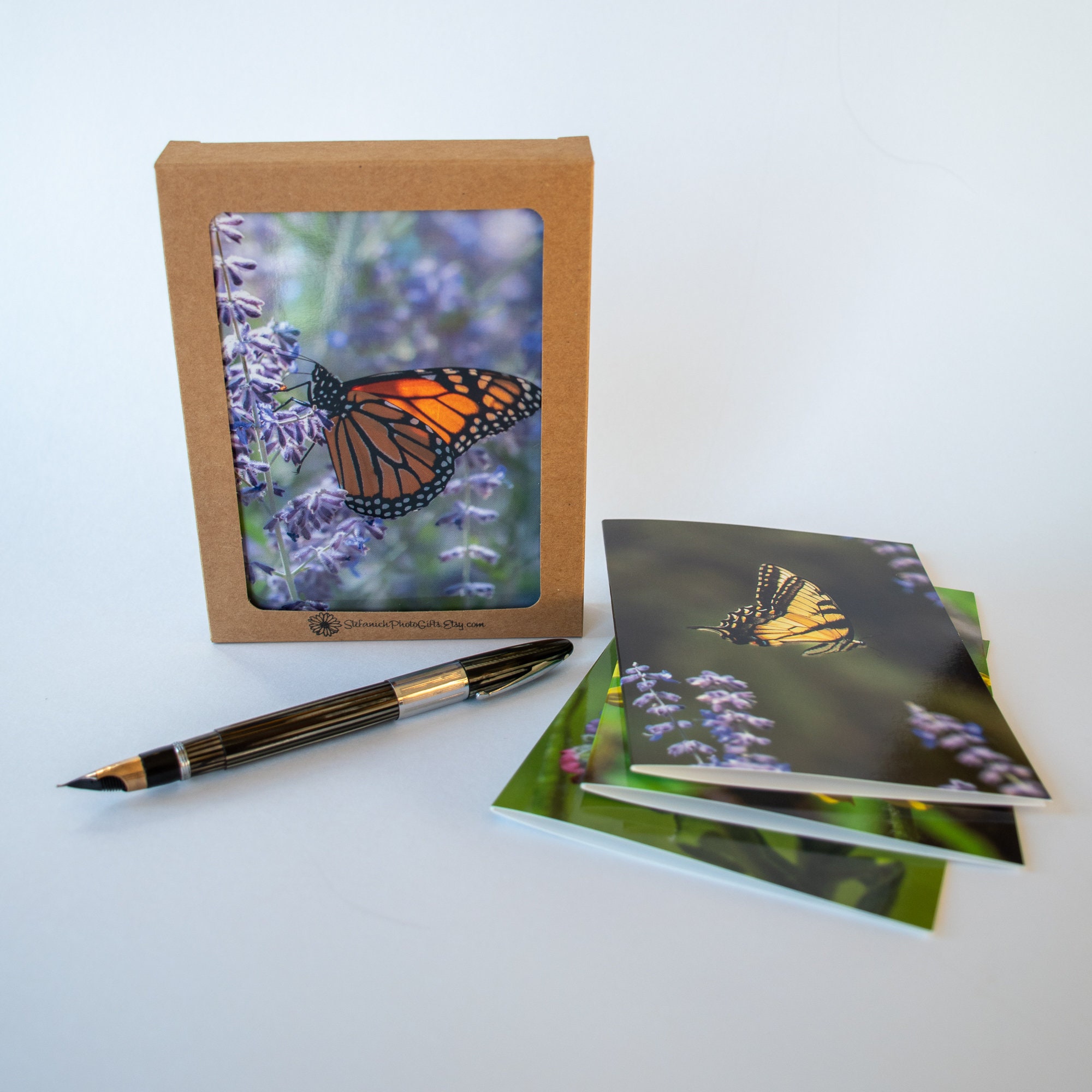 Set of 12 Gorgeous Butterfly Photo Note Cards in Gift Box, Monarch and ...