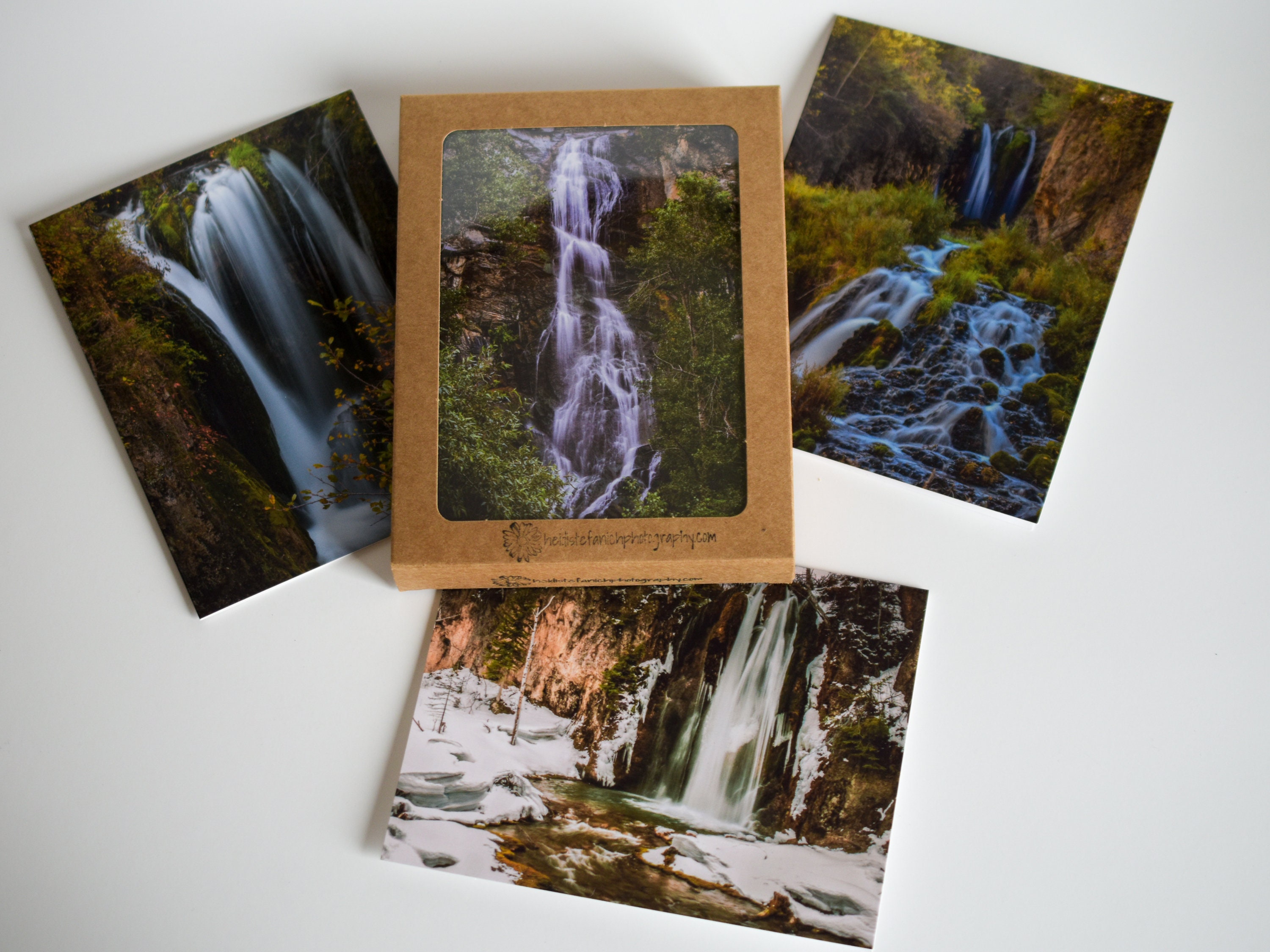 Buy Set of 12 Waterfall Photo Note Cards, Spearfish Canyon Waterfalls ...