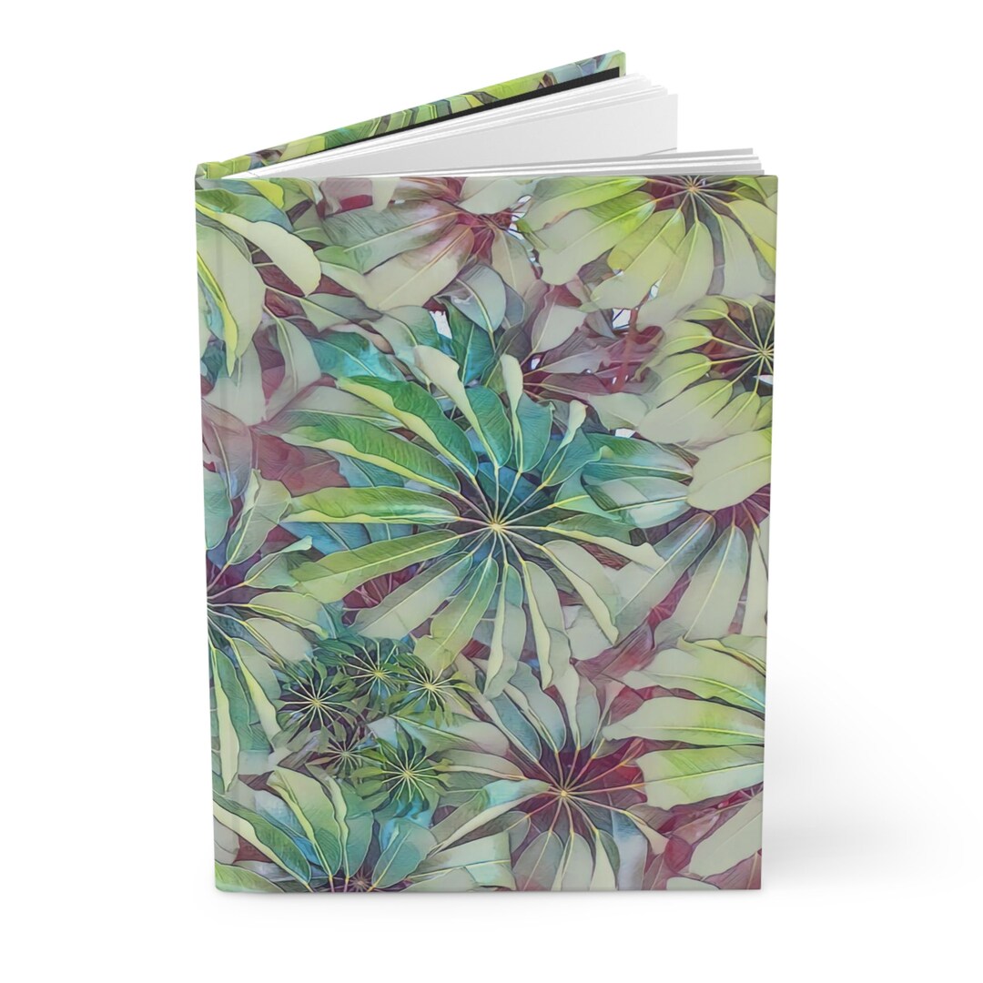 Hardcover Journal With Tropical Leaves Design, Tropical Print Lined ...