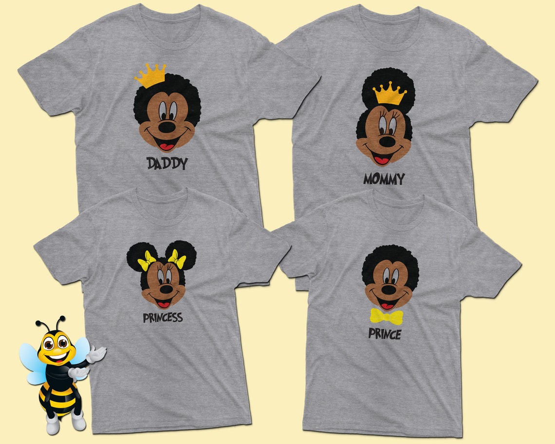 Afro Family T-Shirts African Mickey Mouse and Minnie Mouse | Etsy