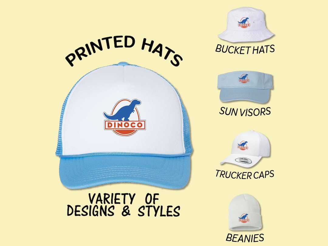 Dinoco Logo Disney Cars Hat | Full Color Printed Hat | Trucker Bucket ...