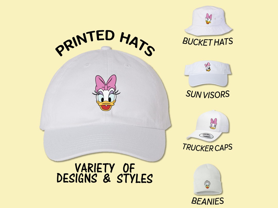 Daisy Duck Face Hat | Full Color Printed Hat | Trucker Hat | Bucket Hat ...